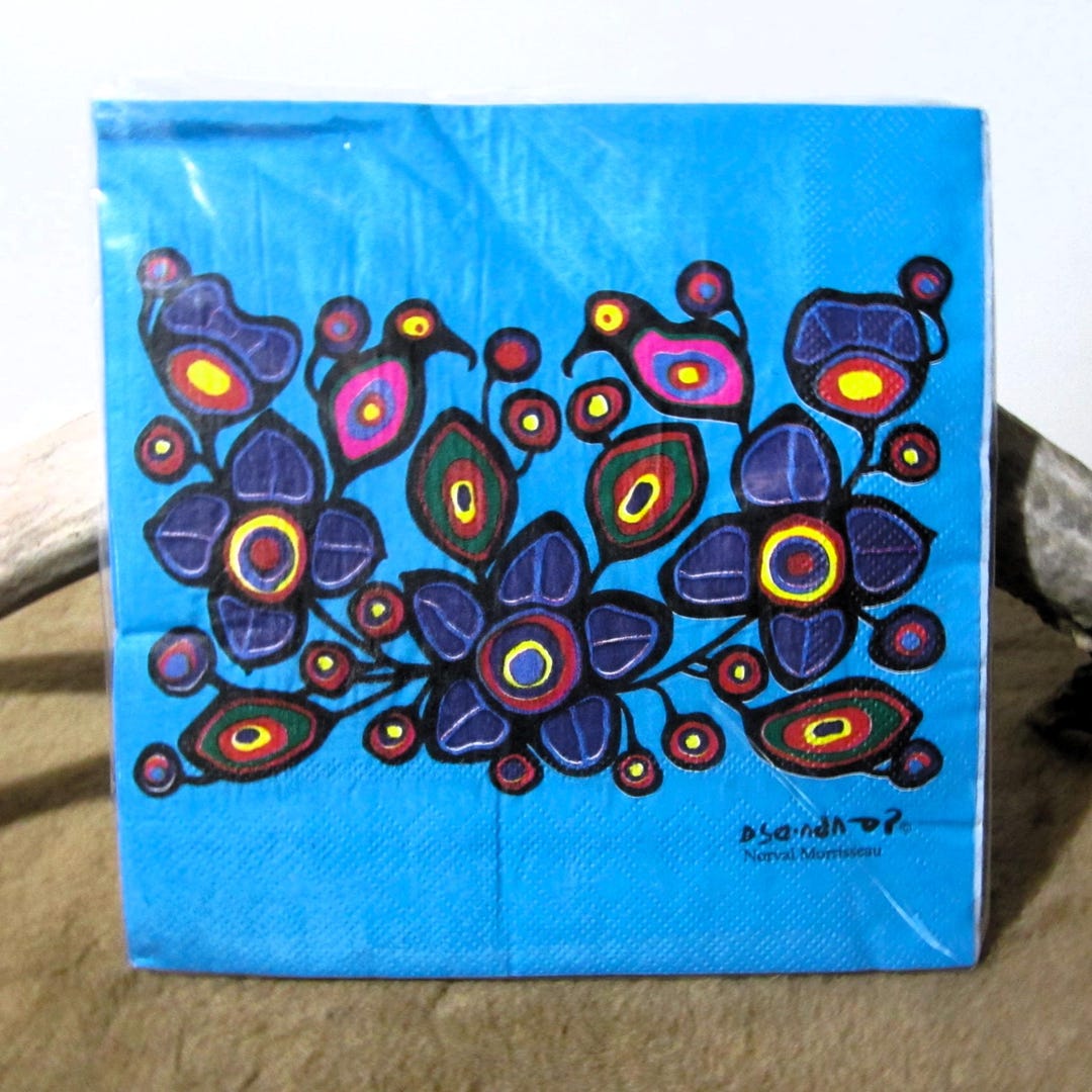 Ojibway First Nations 'flowers & Birds' Paper Napkin Set Eastern ...