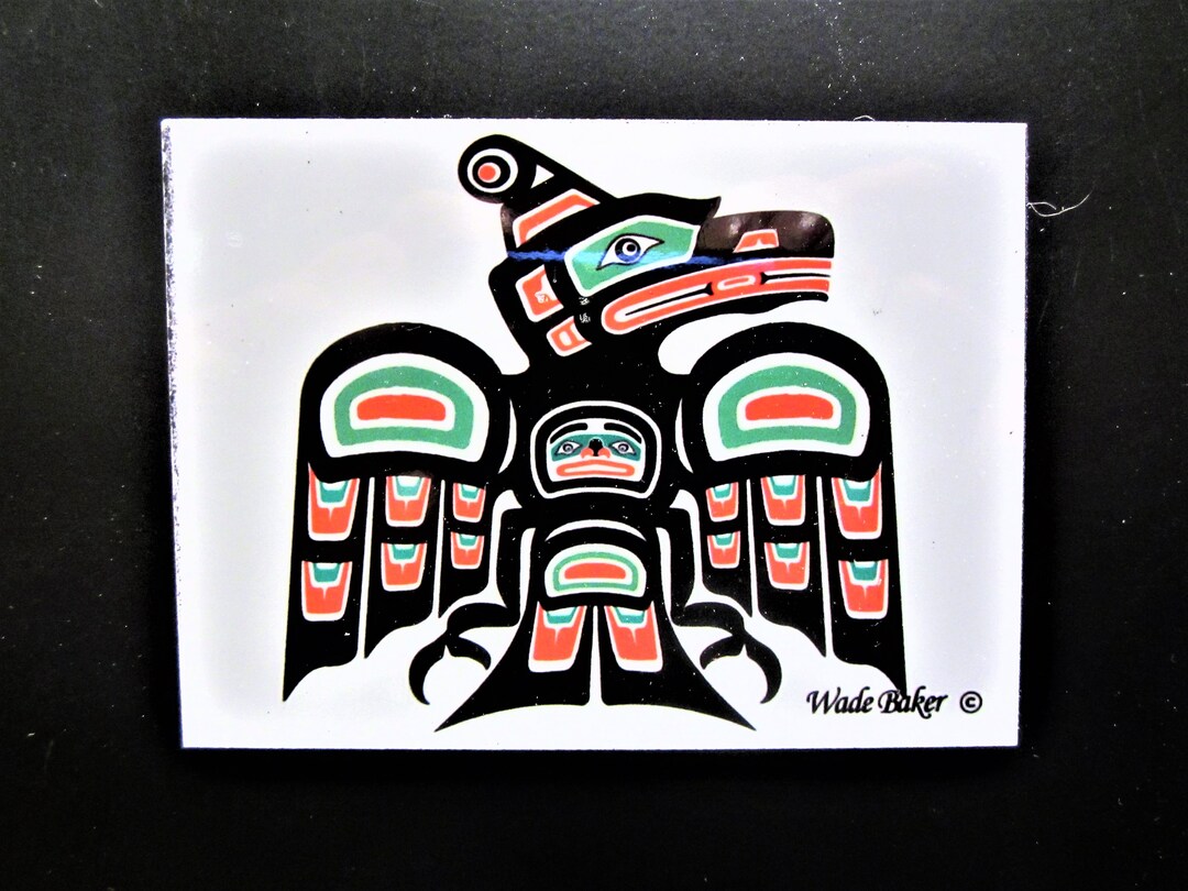 Kwakiutl Squamish First Nations 'raven' Stick on Fridge Magnet Pacific ...