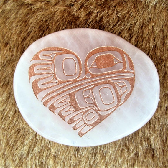 Haida First Nation Rose Quartz Hummingbird Heart Spirit Stone | Etsy