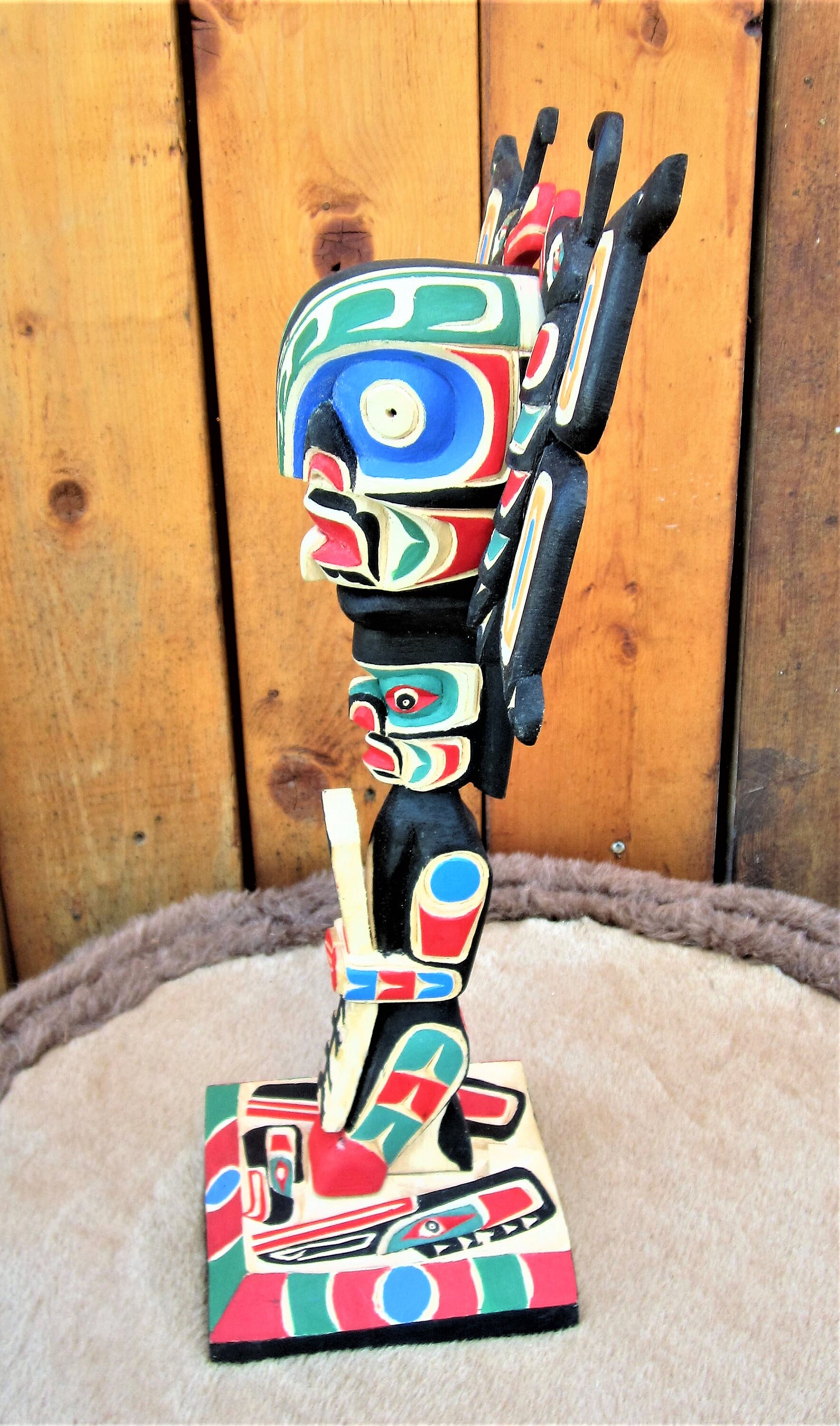 Kwakiutl First Nation ''butterfly'' Rattle Totem Carving Pacific North ...
