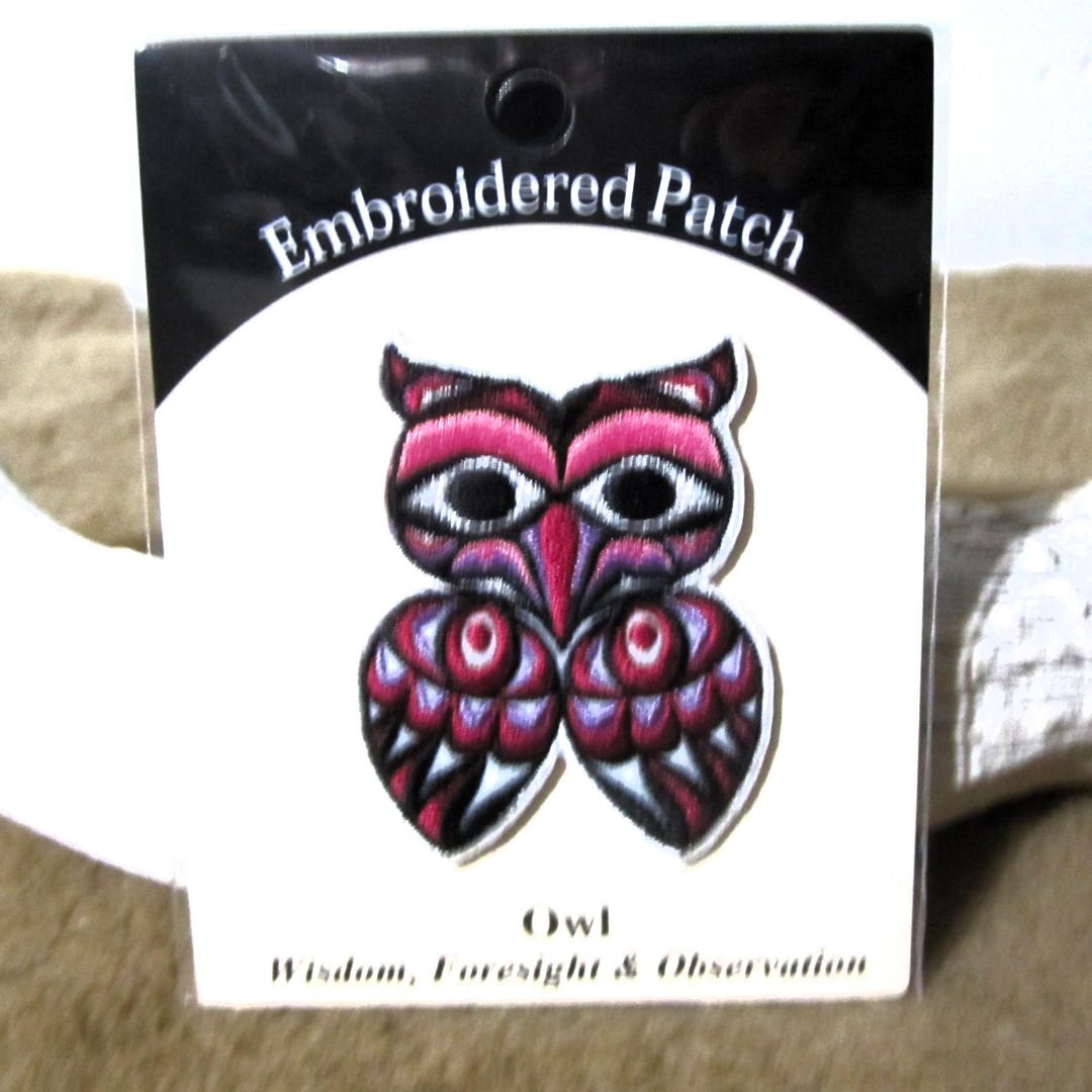 Coast Salish First Nations 'owl' Iron on Embroidered Patch Pacific ...