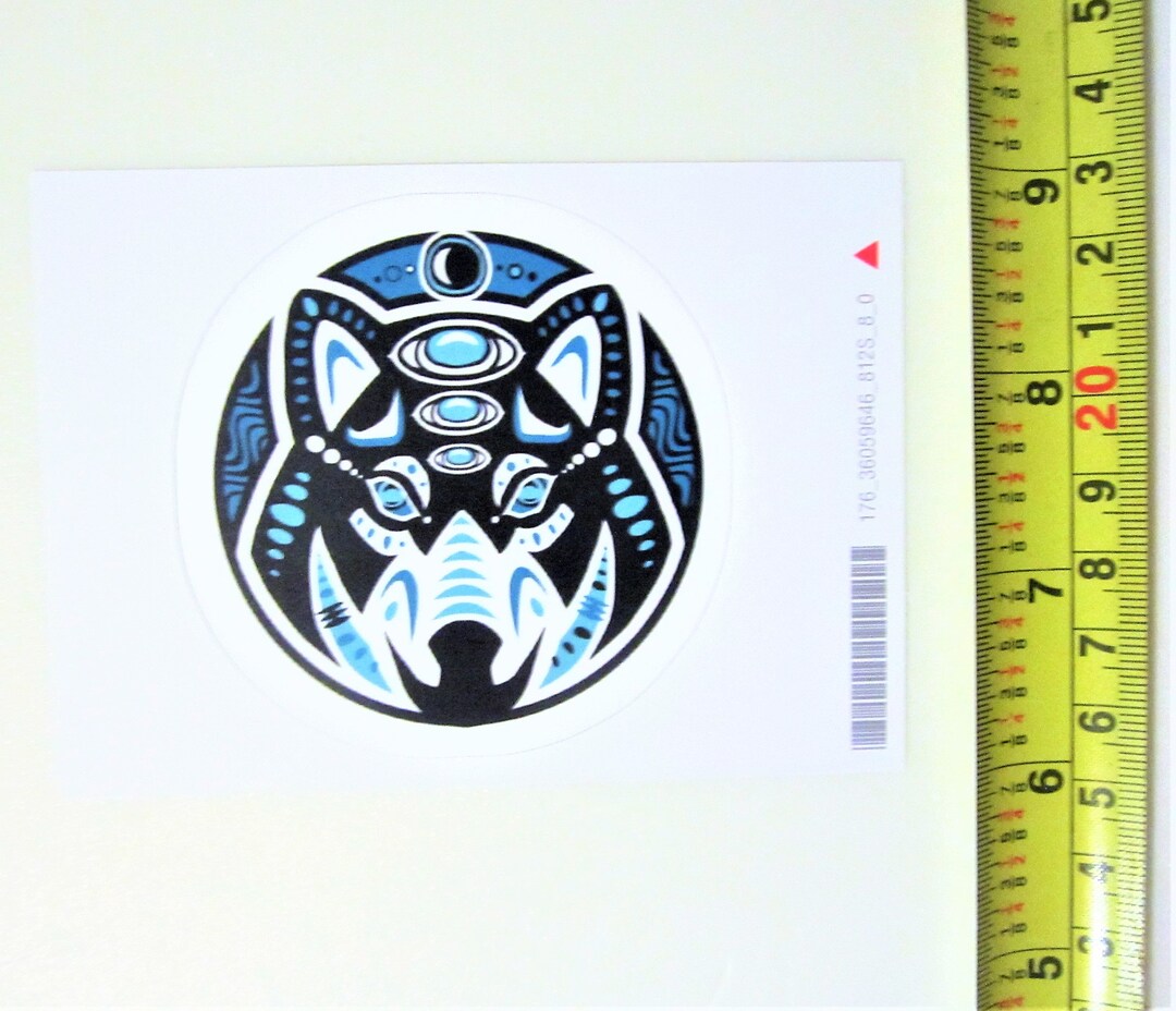 First Nations 'shamanic Wolf' Sticker Decal Pacific North West Coast ...