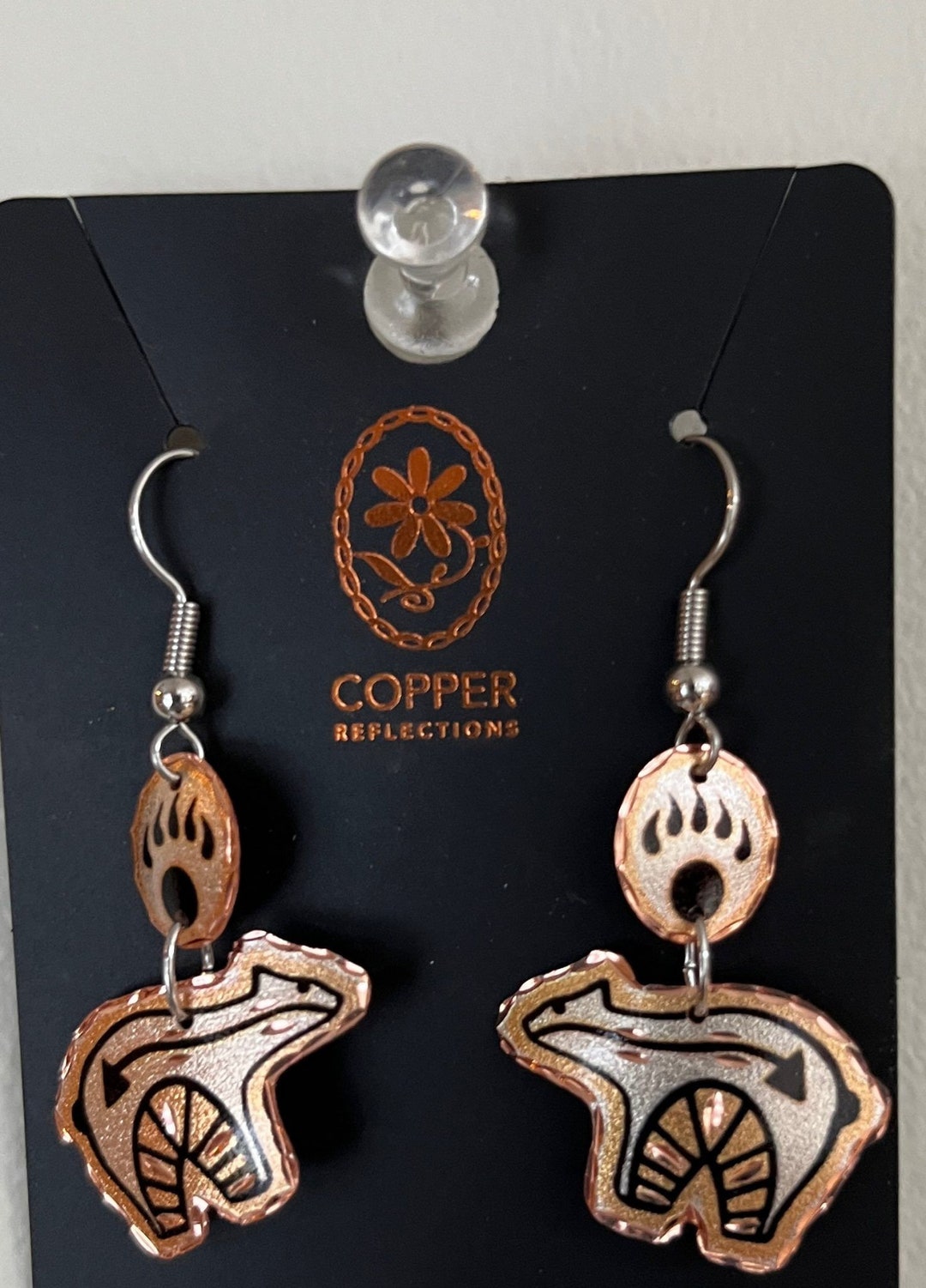 First Nations Copper Silver Plate Earrings Pacific North West Coast ...