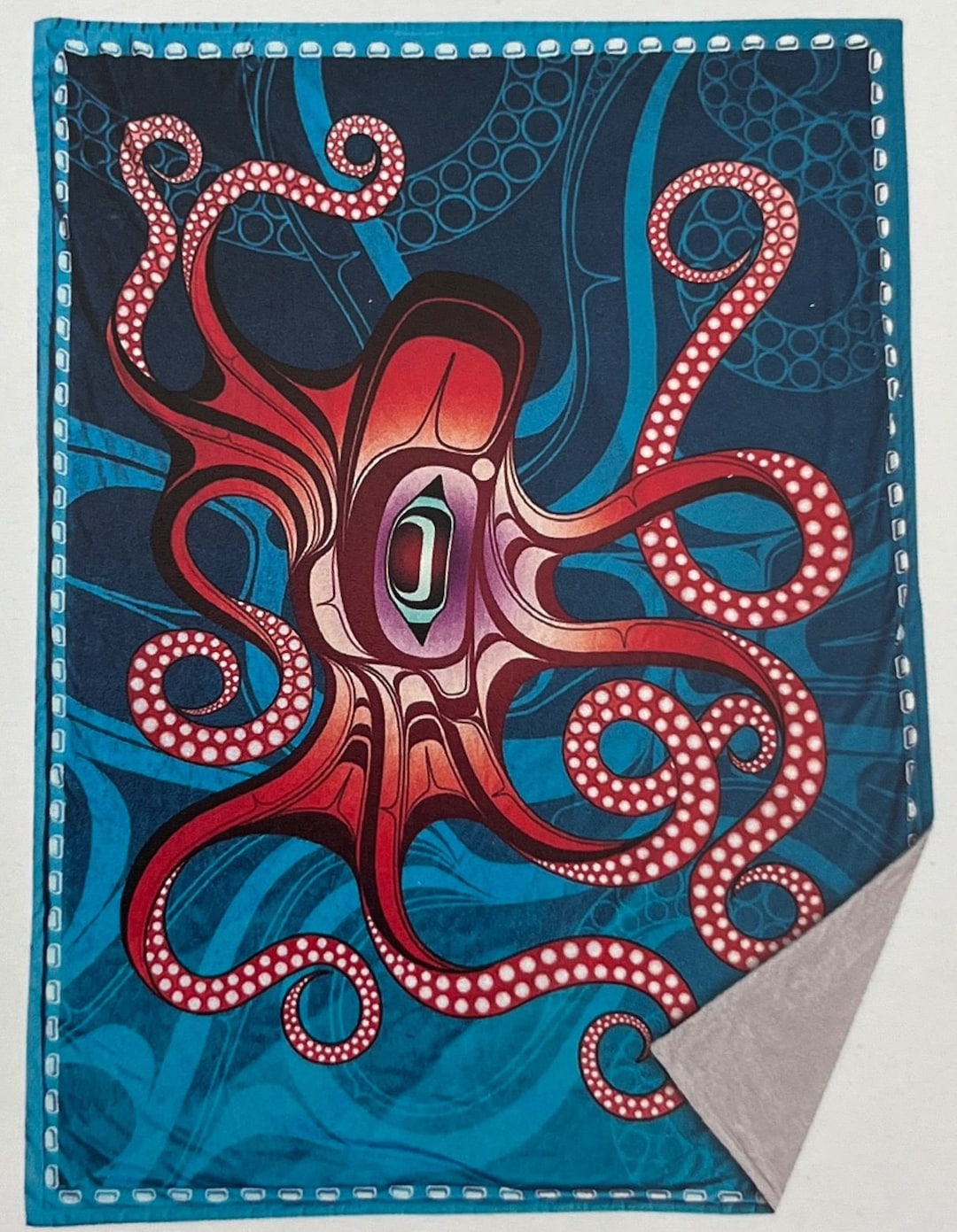 Haida First Nations 'octopus' Cozy Premium Fleece Blanket Pacific North ...