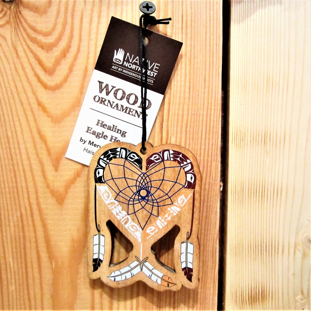 Haisla First Nation 'eagle Healing Heart' Wood Ornament Pacific North ...