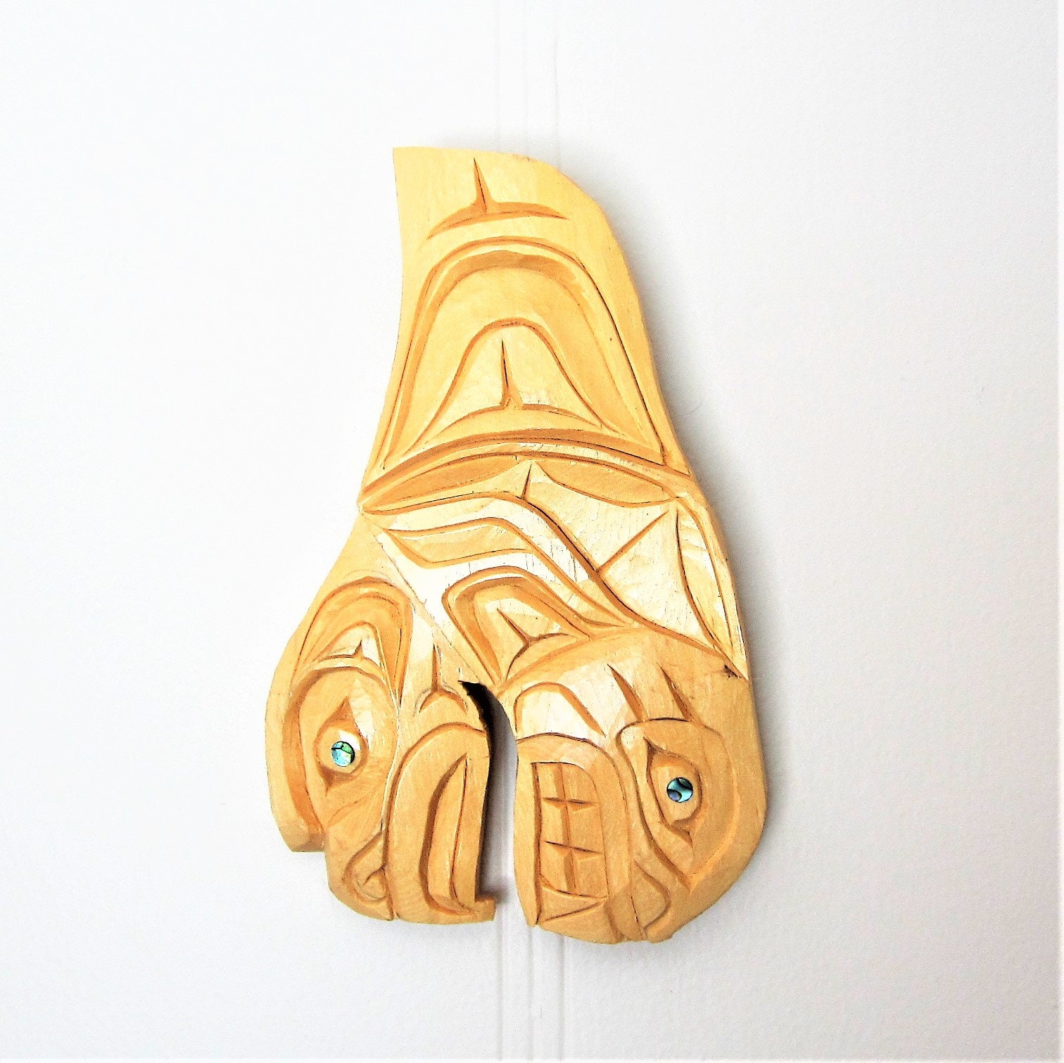 Lytton First Nation ''orca & Eagle'' Cedar Wood Carving Pacific North ...