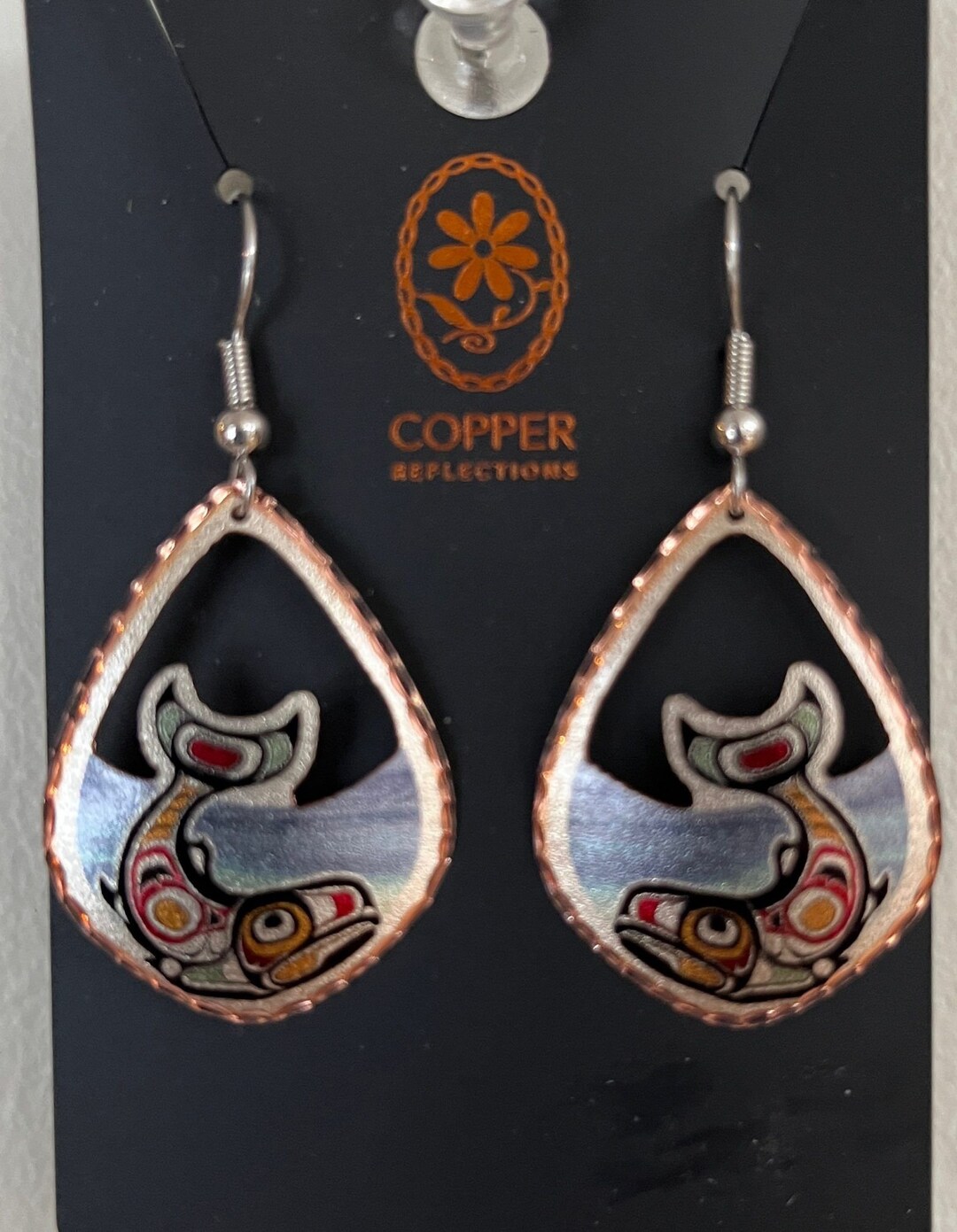 First Nations Copper Silver Plate Earrings Pacific North West Coast ...