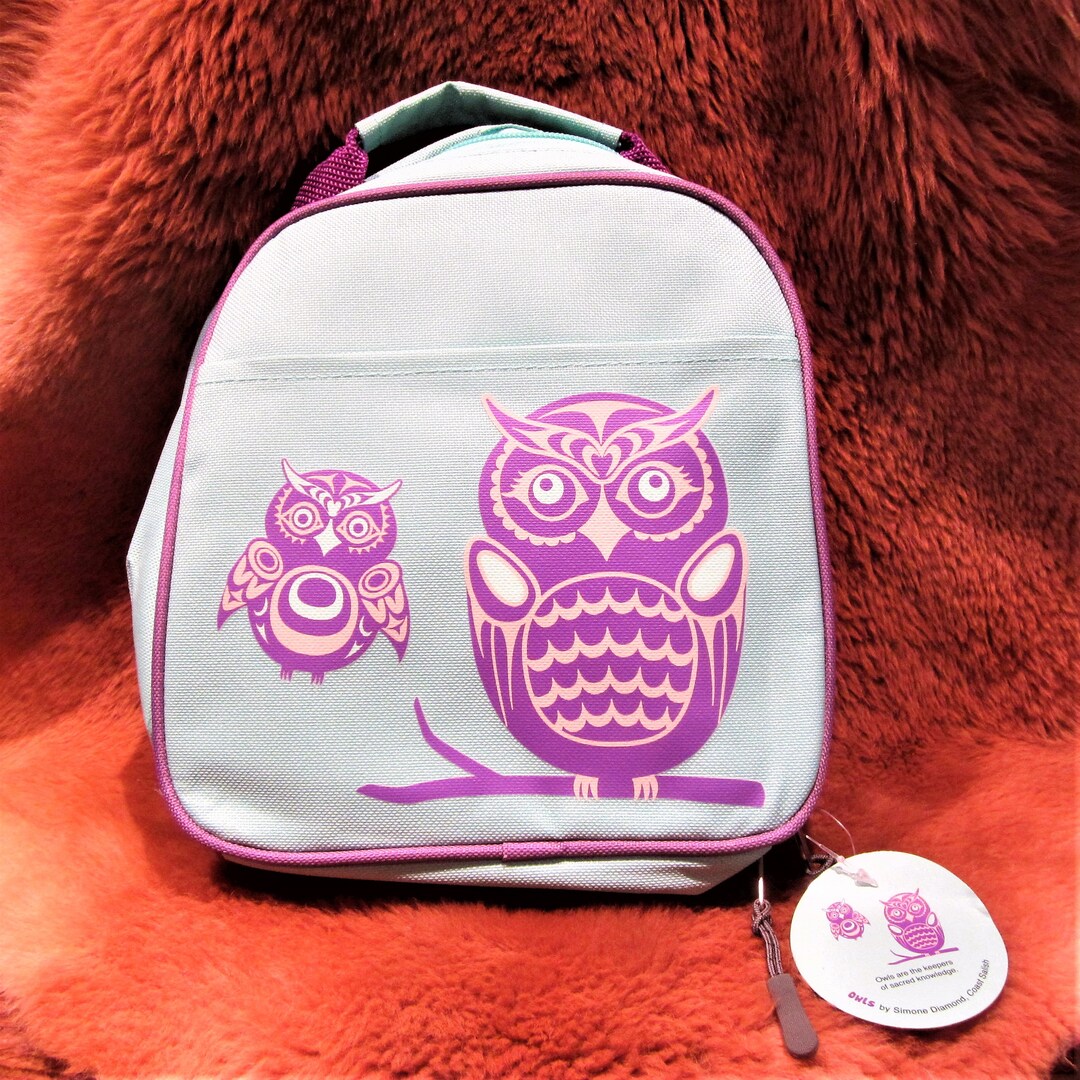 Coast Salish First Nation 'owls' Insulated Kids Lunch Bag Pacific North ...