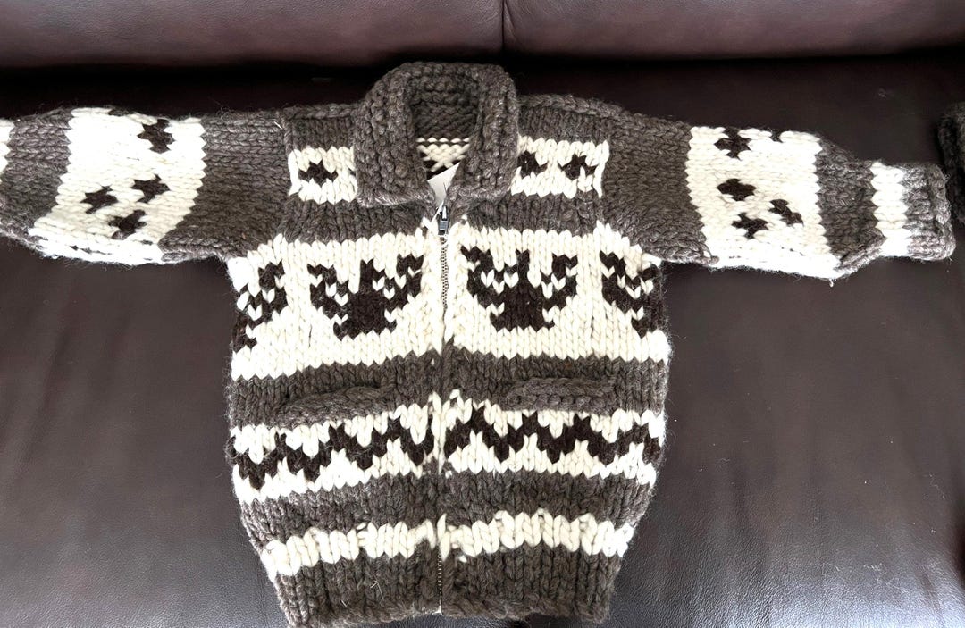 Coast Salish Cowichan First Nation 'eagle' Knit Child Winter Sweater ...