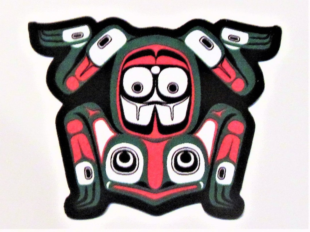 Tsimshian First Nation 'frog' Iron on Embroidered Patch 5'' Pacific ...