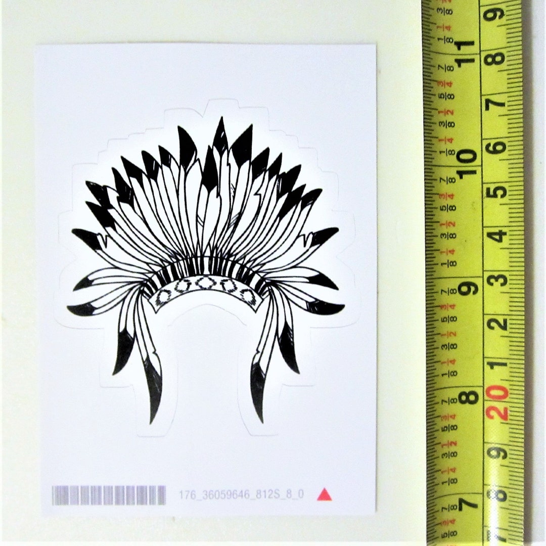 First Nations 'chiefs Headdress' Sticker Decal West Coast Native ...