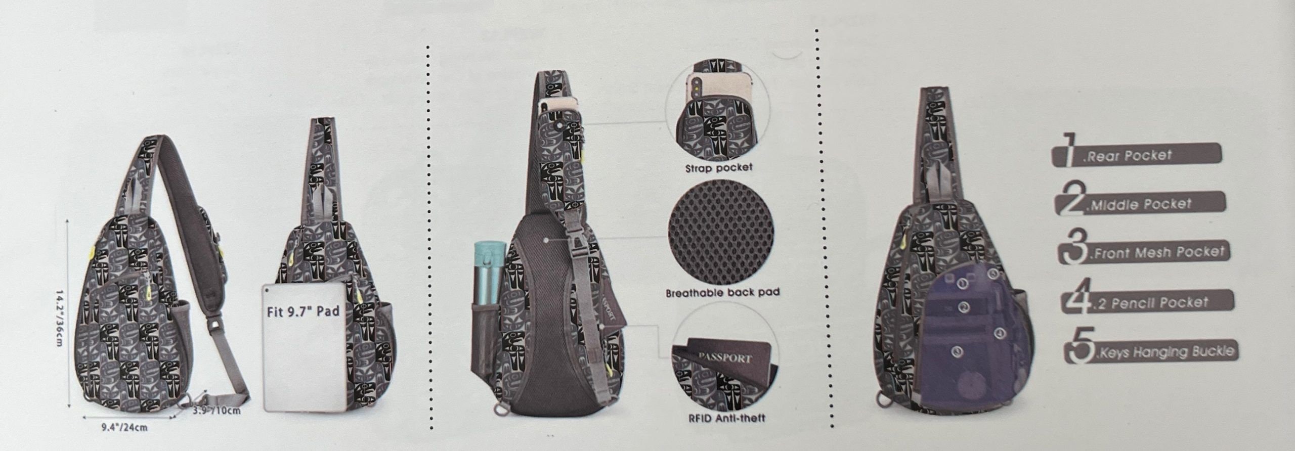 Ojibway First Nation 'floral' Sling Pack Eastern Woodlands Indigenous ...