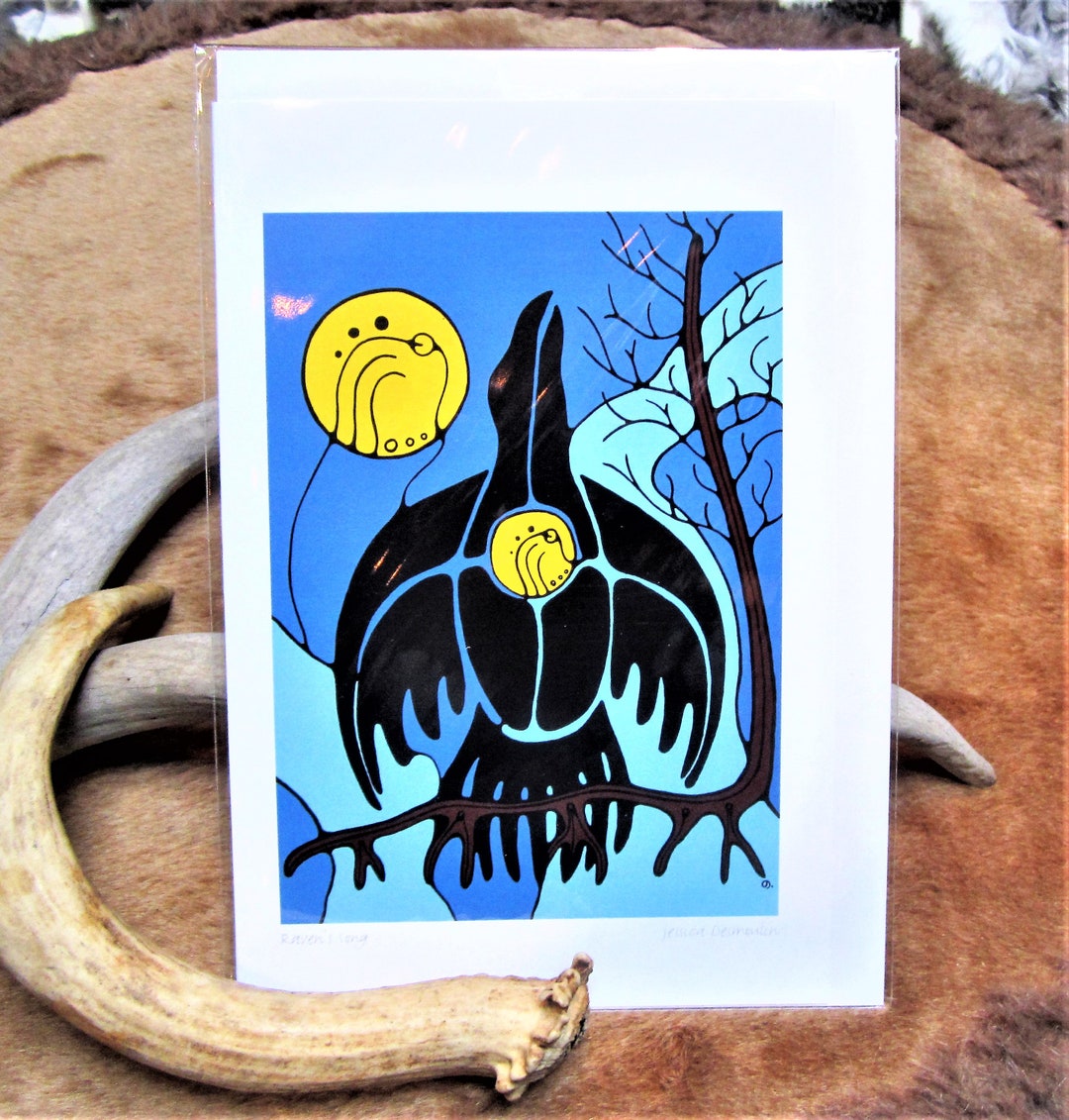 Ojibway First Nations ''ravens Song'' Native Indigenous Art Post Card ...