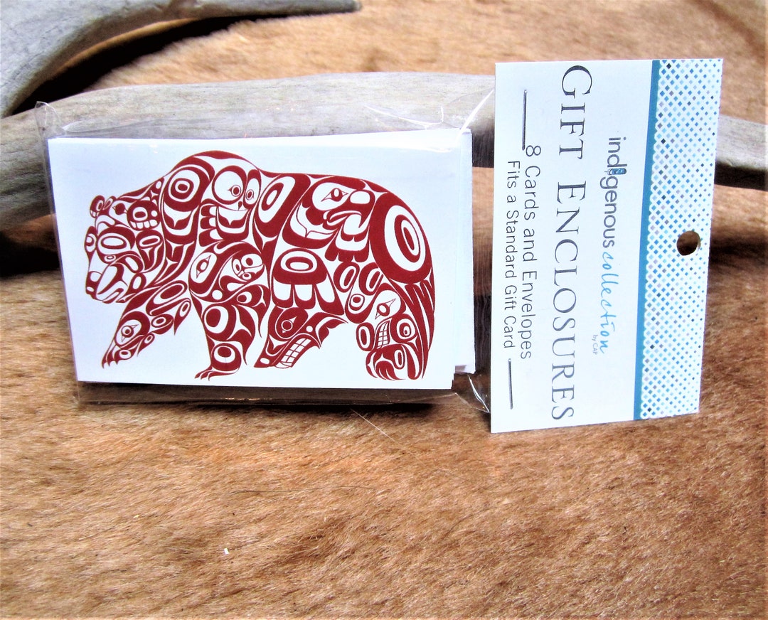 Gitxsan First Nation 'bear Design' Small Gift Enclosures Set of 8 Cards ...
