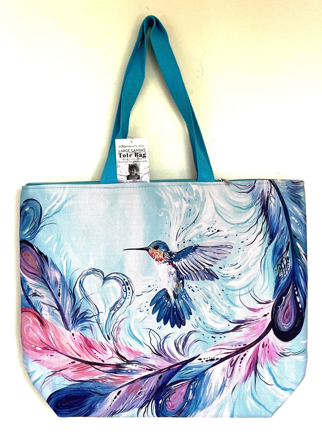 Metis Cree First Nations 'hummingbird Feathers' Tote Bag Sub Arctic ...