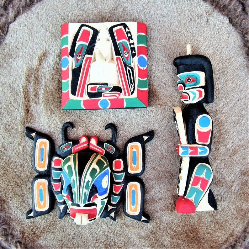 Kwakiutl First Nation ''butterfly'' Rattle Totem Carving Pacific North ...