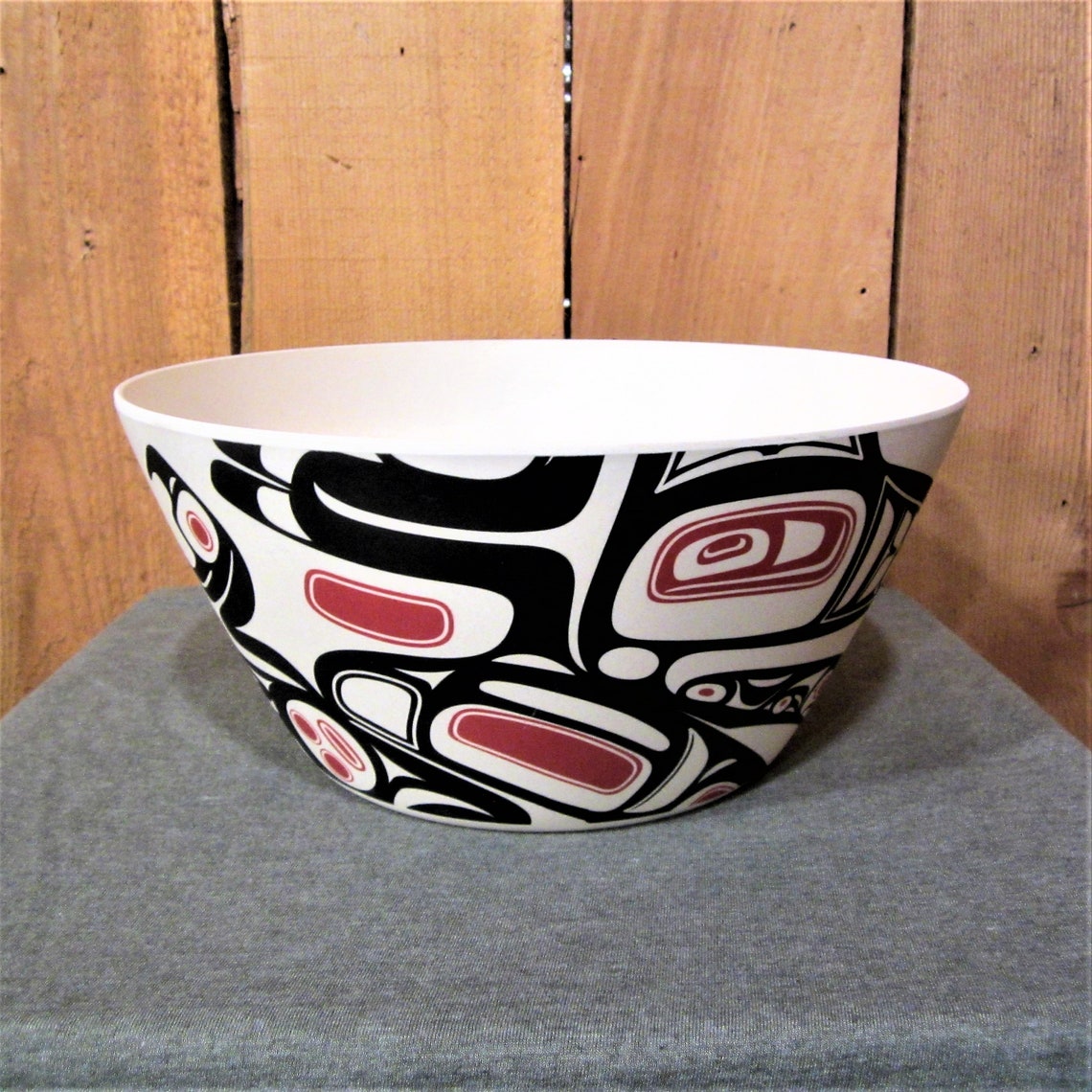 Tsimshian First Nation 'running Raven' Bamboo Serving Bowl 10" Inch ...
