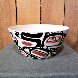 Tsimshian First Nation 'running Raven' Bamboo Serving Bowl 10" Inch ...