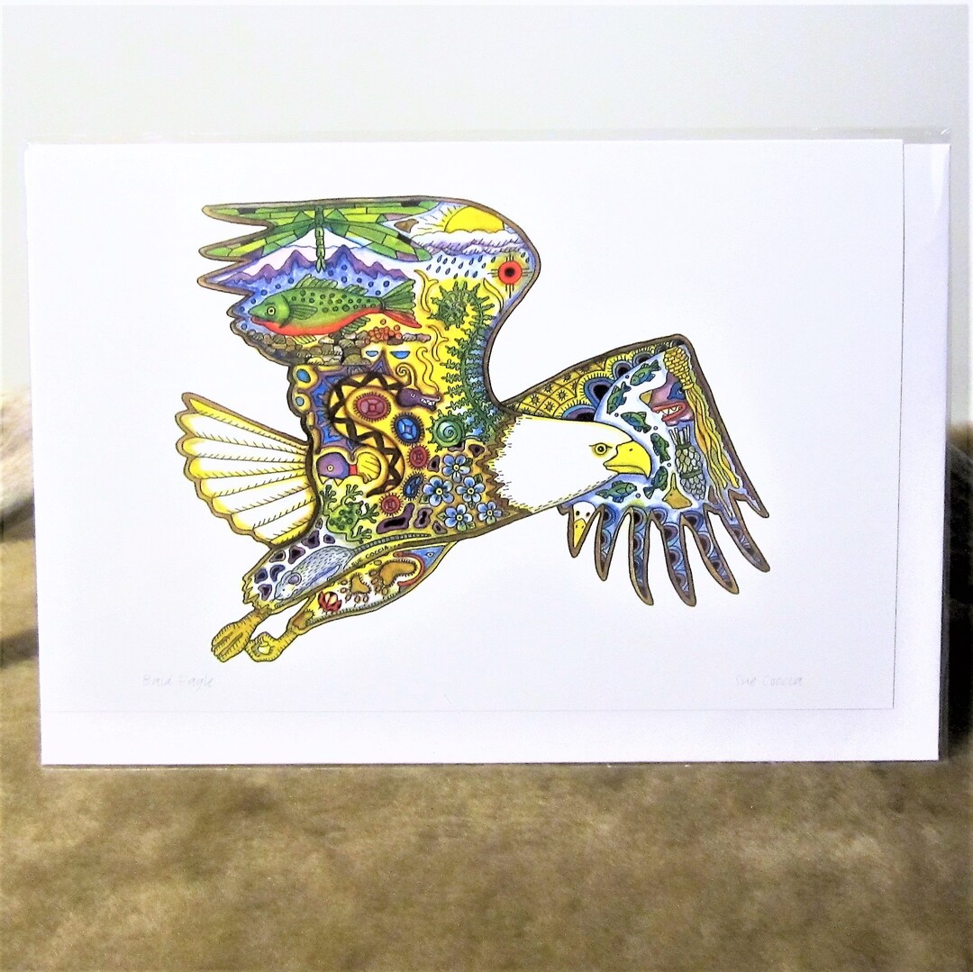 Cherokee First Nations ''bald Eagle'' Native Indigenous Art Post Card ...