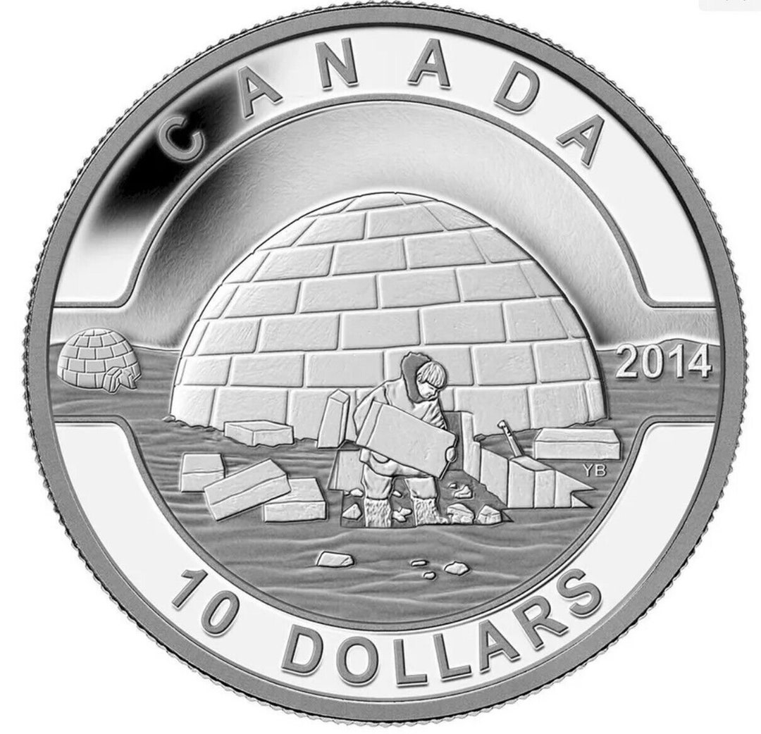 2014 Fine 99.99% Silver 10 Dollar O’canada the Igloo Arctic Coin - Etsy