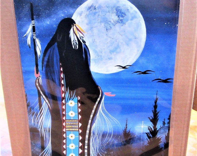 Cree First Nation 'winter Moon' Contemporary Native - Etsy