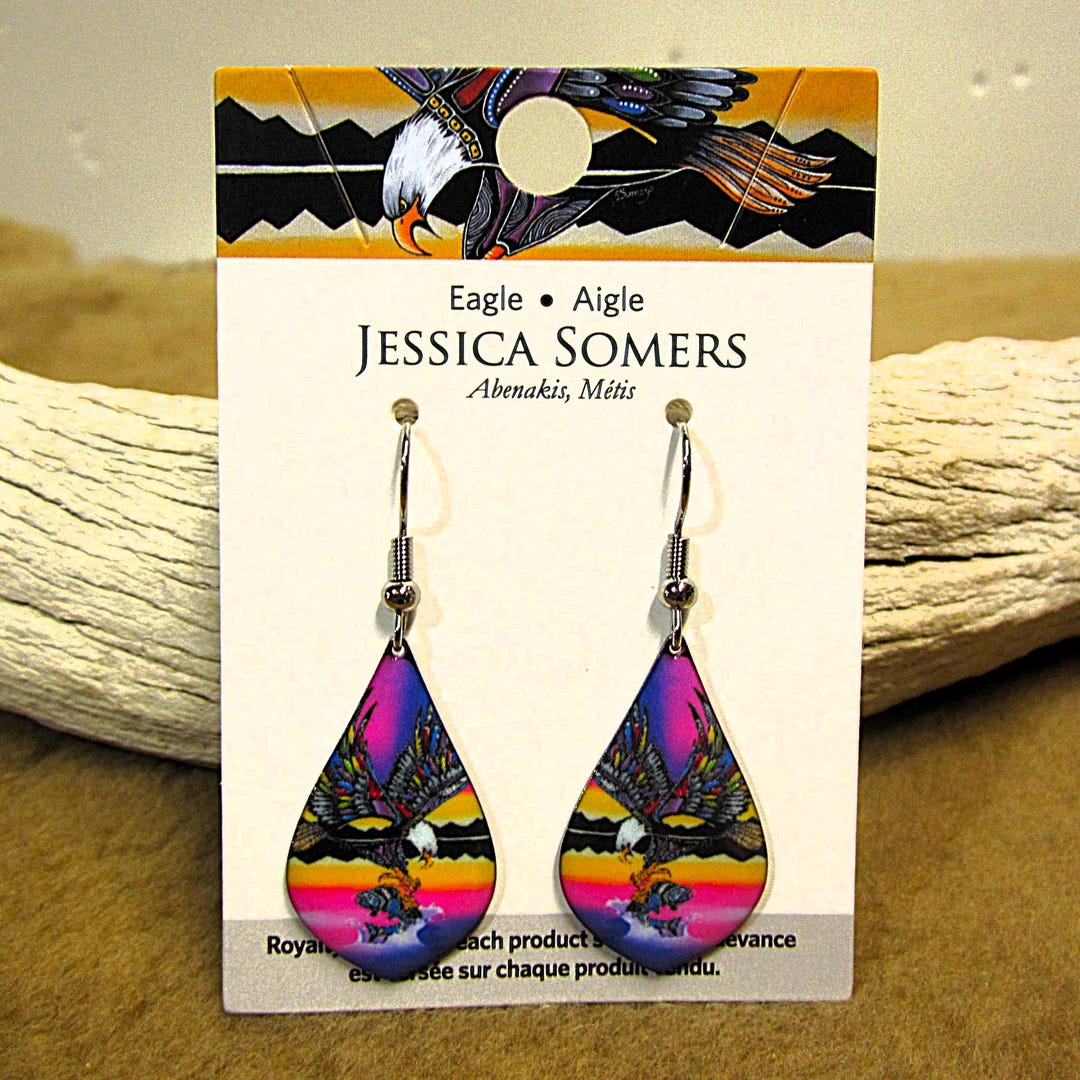 Abenaki Métis First Nations 'eagle' Earrings Pacific Great Plains Sub ...