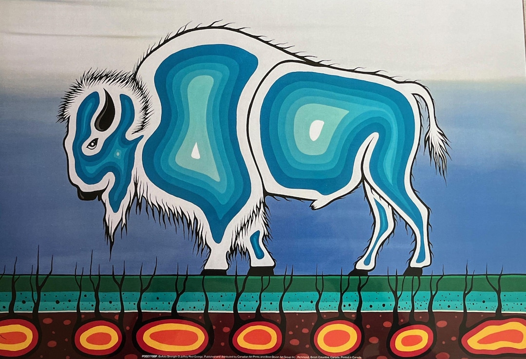 Ojibway First Nation 'buffalo Strength' Contemporary Eastern Woodlands ...