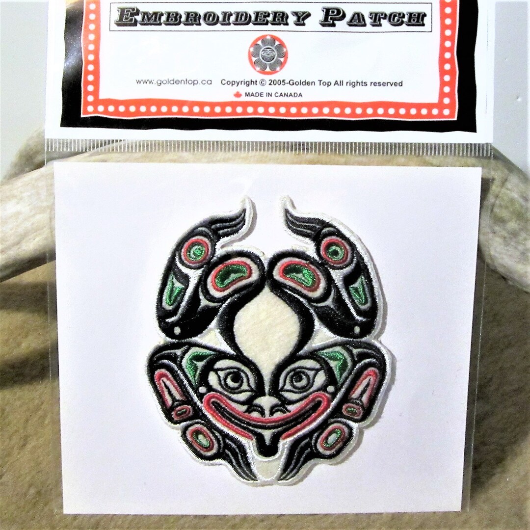 First Nations ''frog'' Embroidered Patch 4'' Pacific North West Coast ...