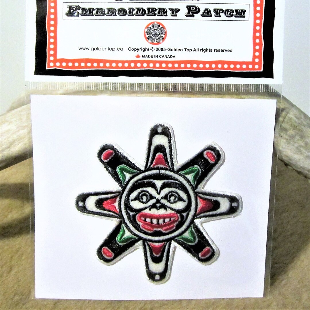 Haida First Nations 'sun' Embroidered Patch 4'' Pacific North West ...