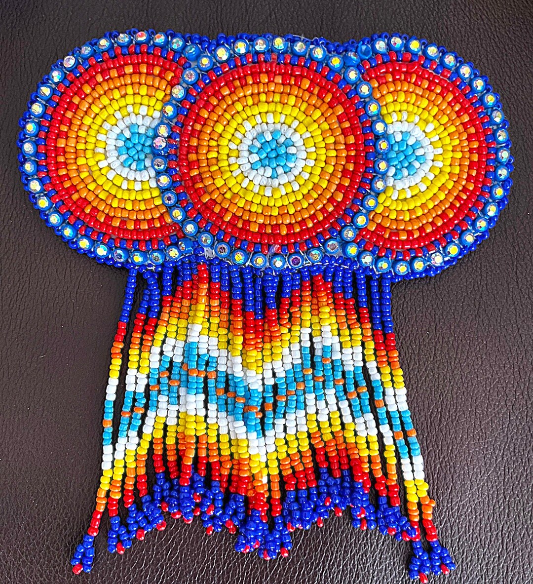 Cree First Nations Hand Beaded Royal Blue 'sunburst' Hair Barrette ...