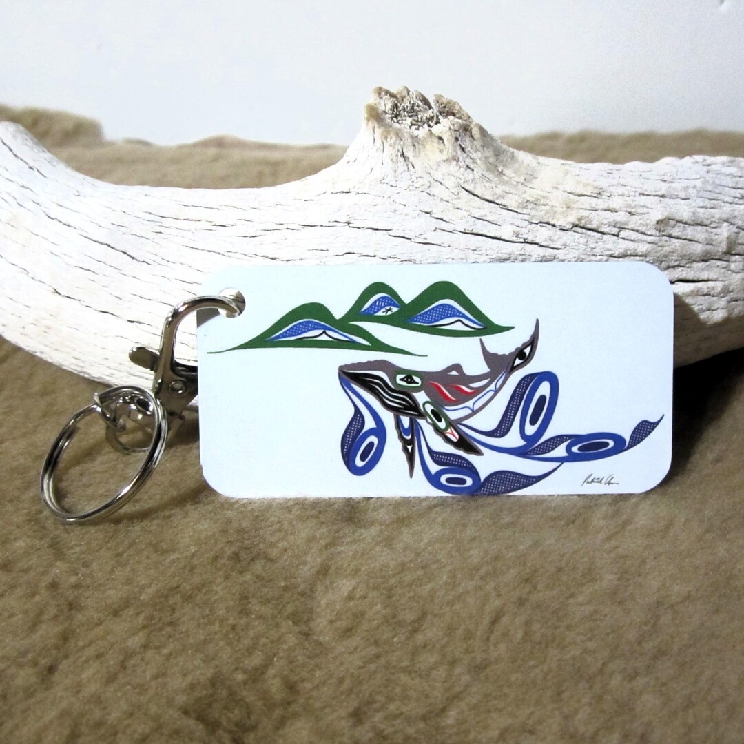 Nuu Chah Nulth First Nation 'humpback Whale' Metallic Key Chain Pacific ...