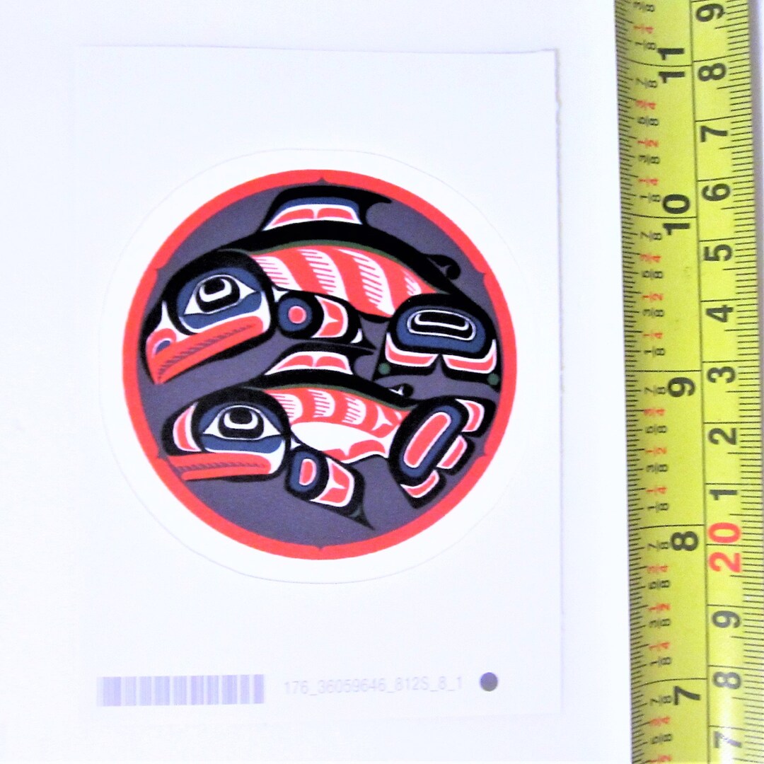First Nations ''salmon Pair' Sticker Decal West Coast Native Indigenous ...