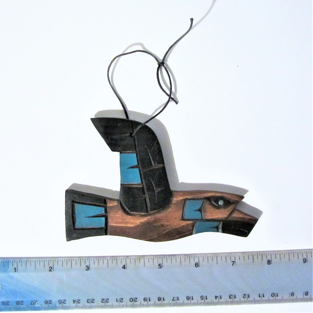 Coast Salish First Nation 'eagle' Cedar Carving Ornament Pacific North ...