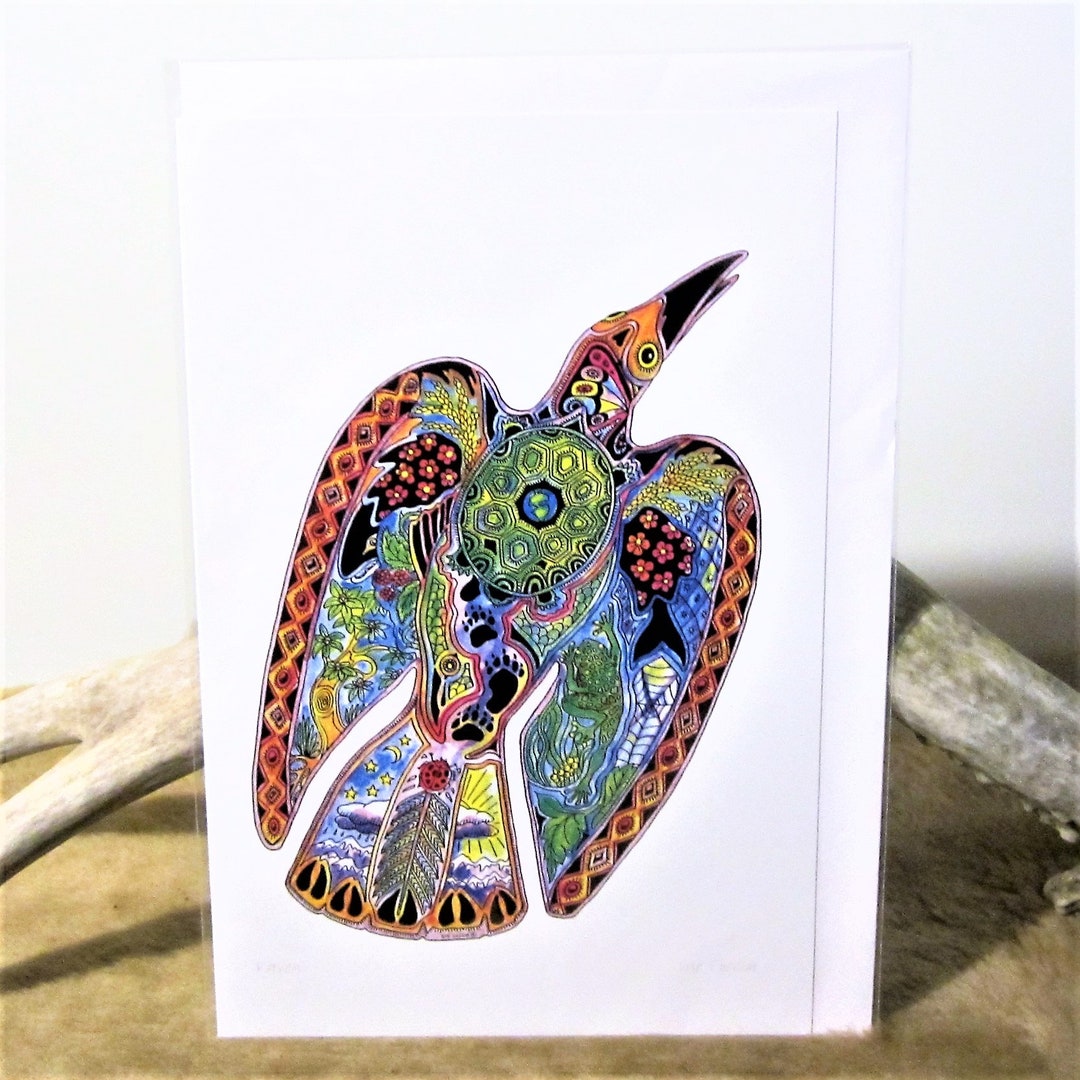 Cherokee First Nations ''raven'' Native Indigenous Art Post Card ...