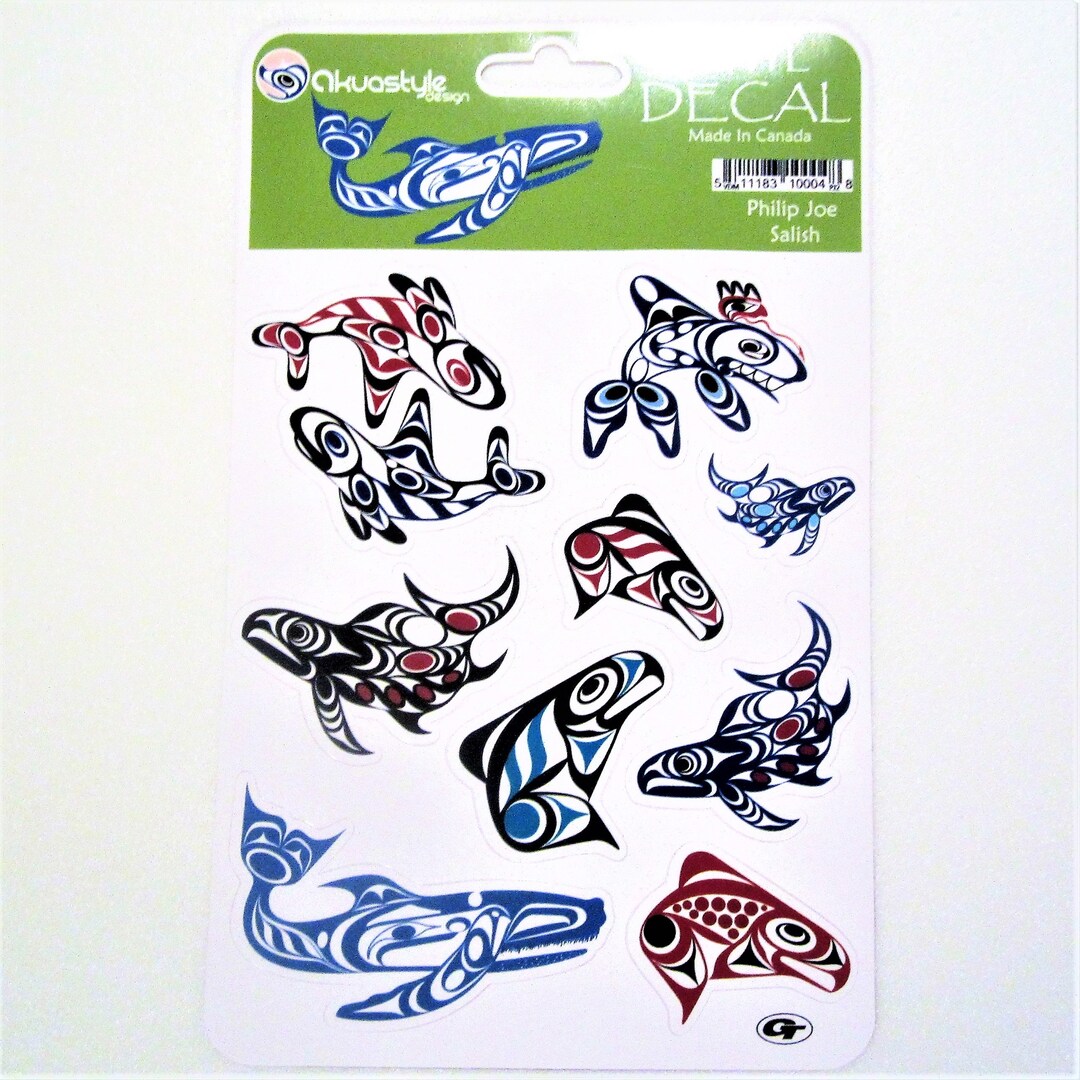 Salish First Nation 'north West Spirit' 10 Vinyl Sticker Decal Set ...