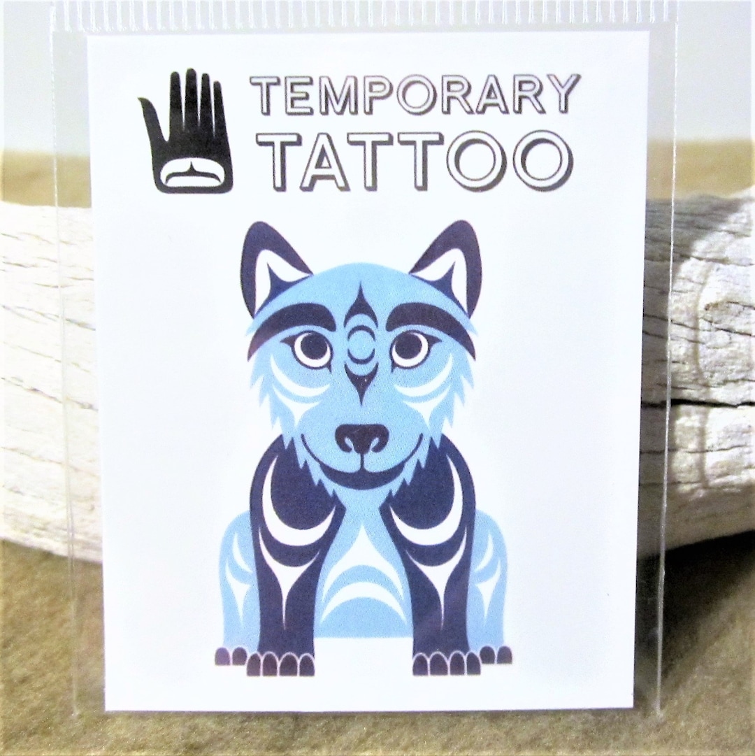 Coast Salish First Nation 'wolf' Temporary Tattoo Pacific North West ...