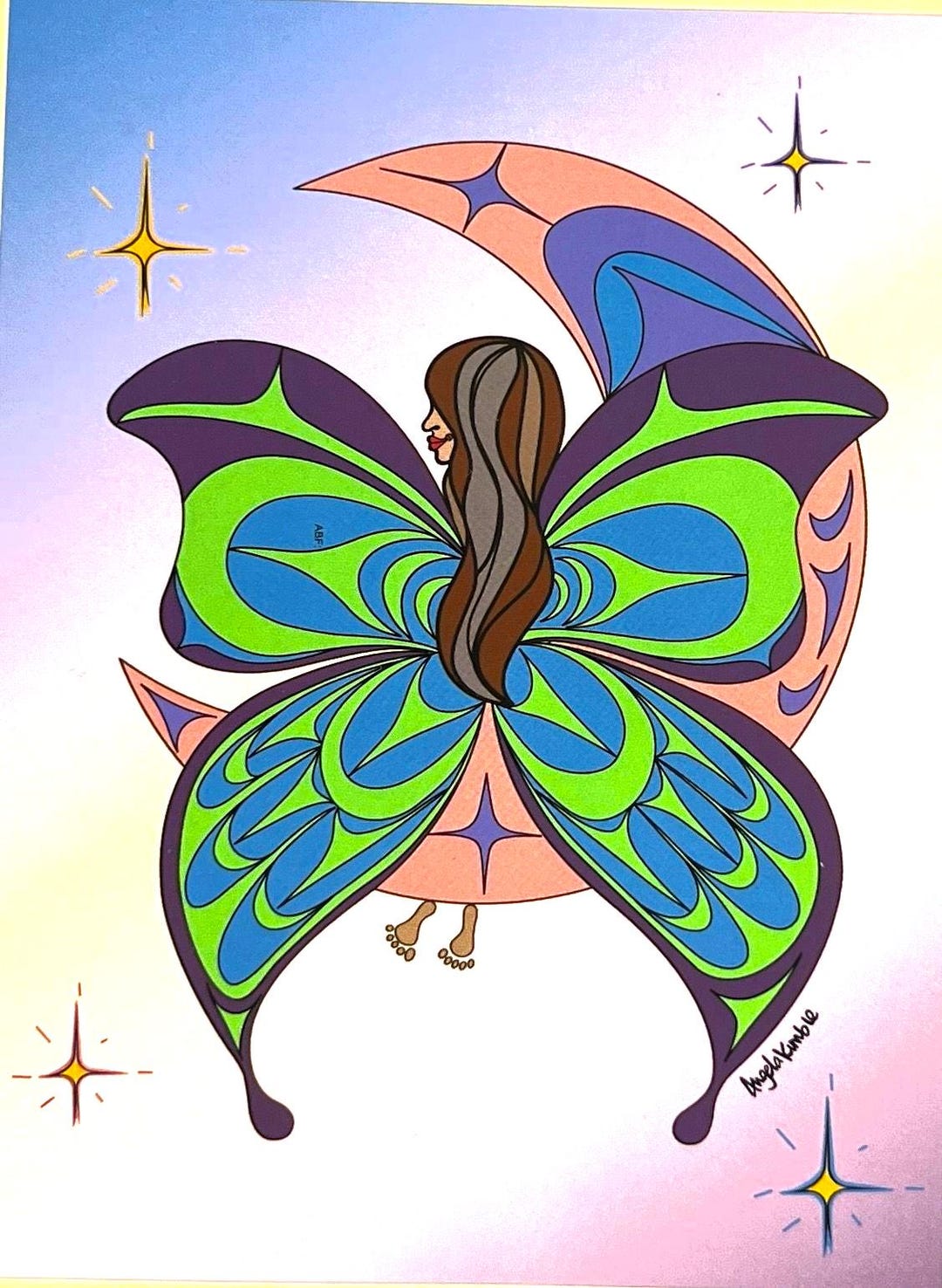 Coast Salish First Nation Minky 'fairy Moon' Baby Blanket Pacific North ...