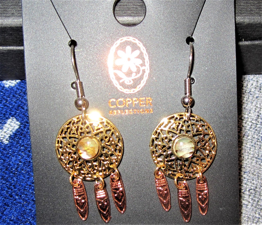 Copper Silver Plate First Nation Native Earrings Indian Art Jewelry - Etsy