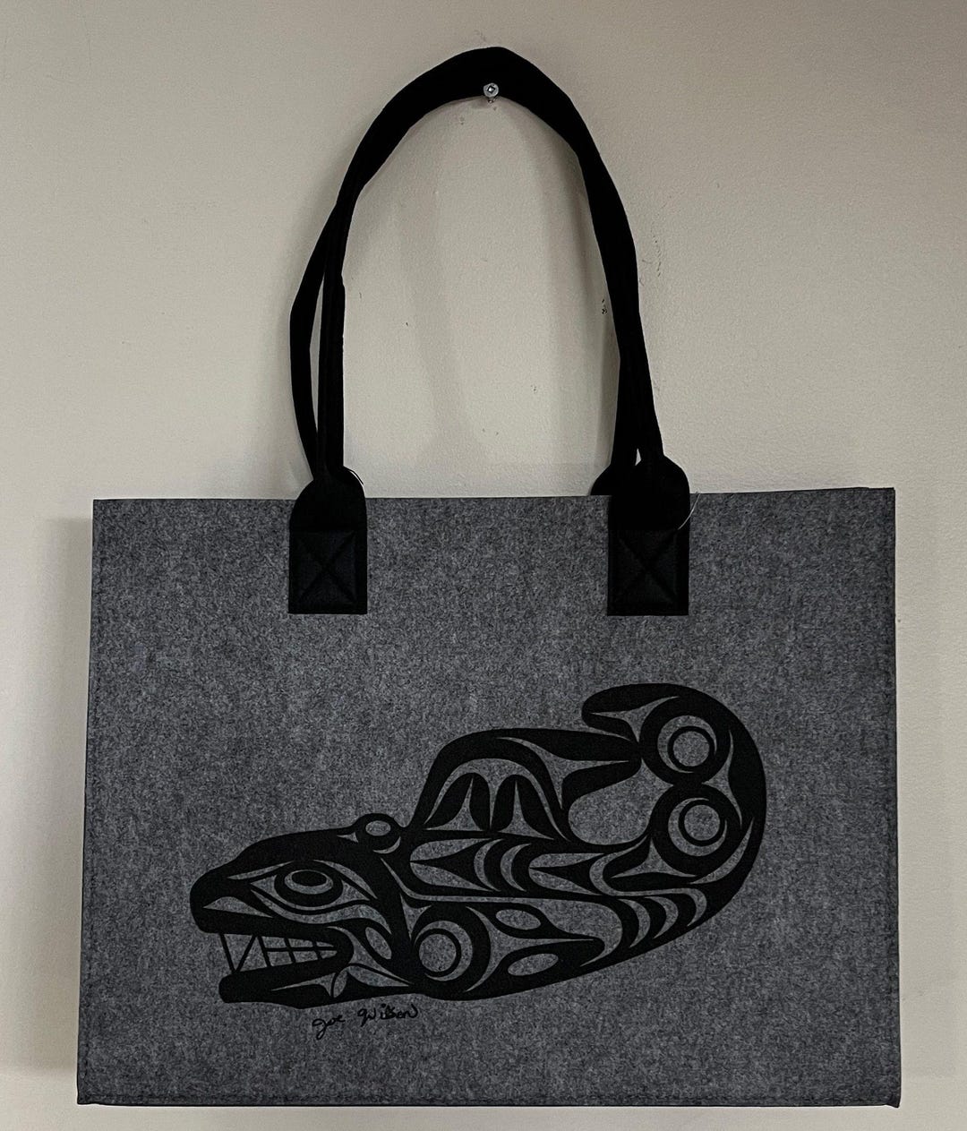 Coast Salish First Nations 'orca' Felt Shopping Bag Pacific North West ...