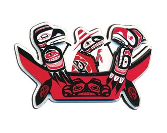 Haisla Heiltsuk First Nations 'sockeye Salmon' Embossed Metal Fridge ...