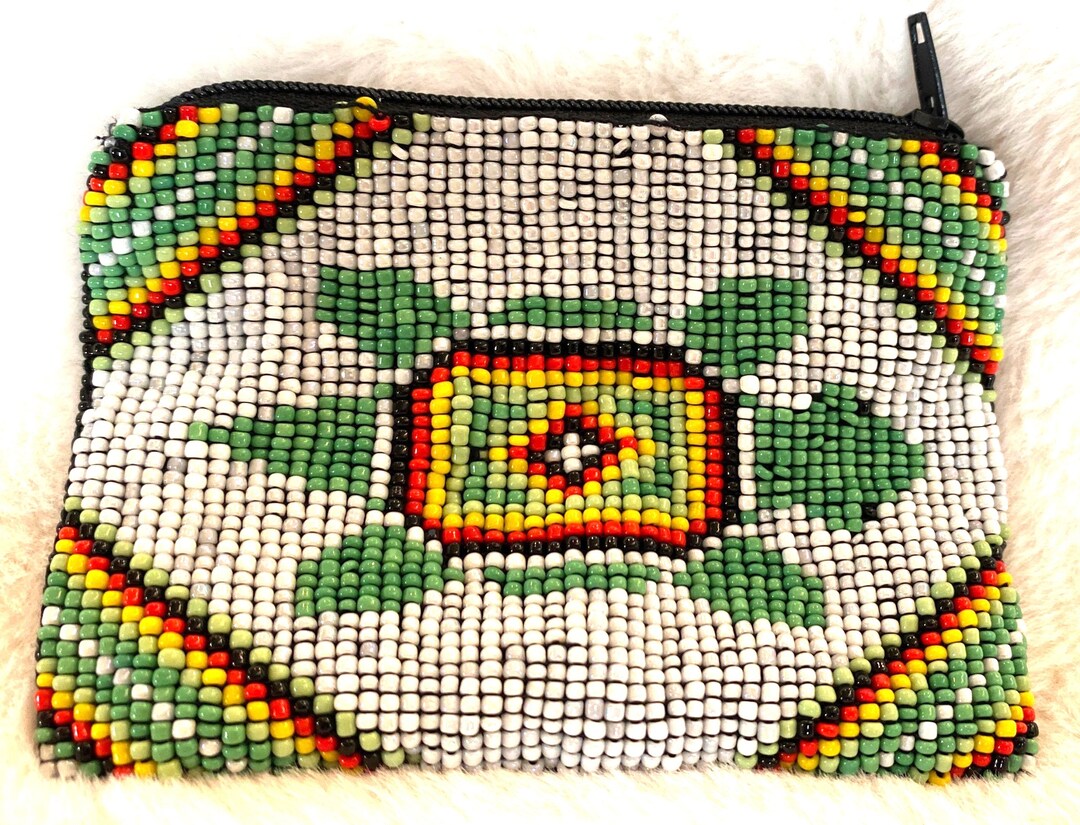 Anishinaabe First Nation Beaded ' Turtle' Coin Change Purse Eastern ...