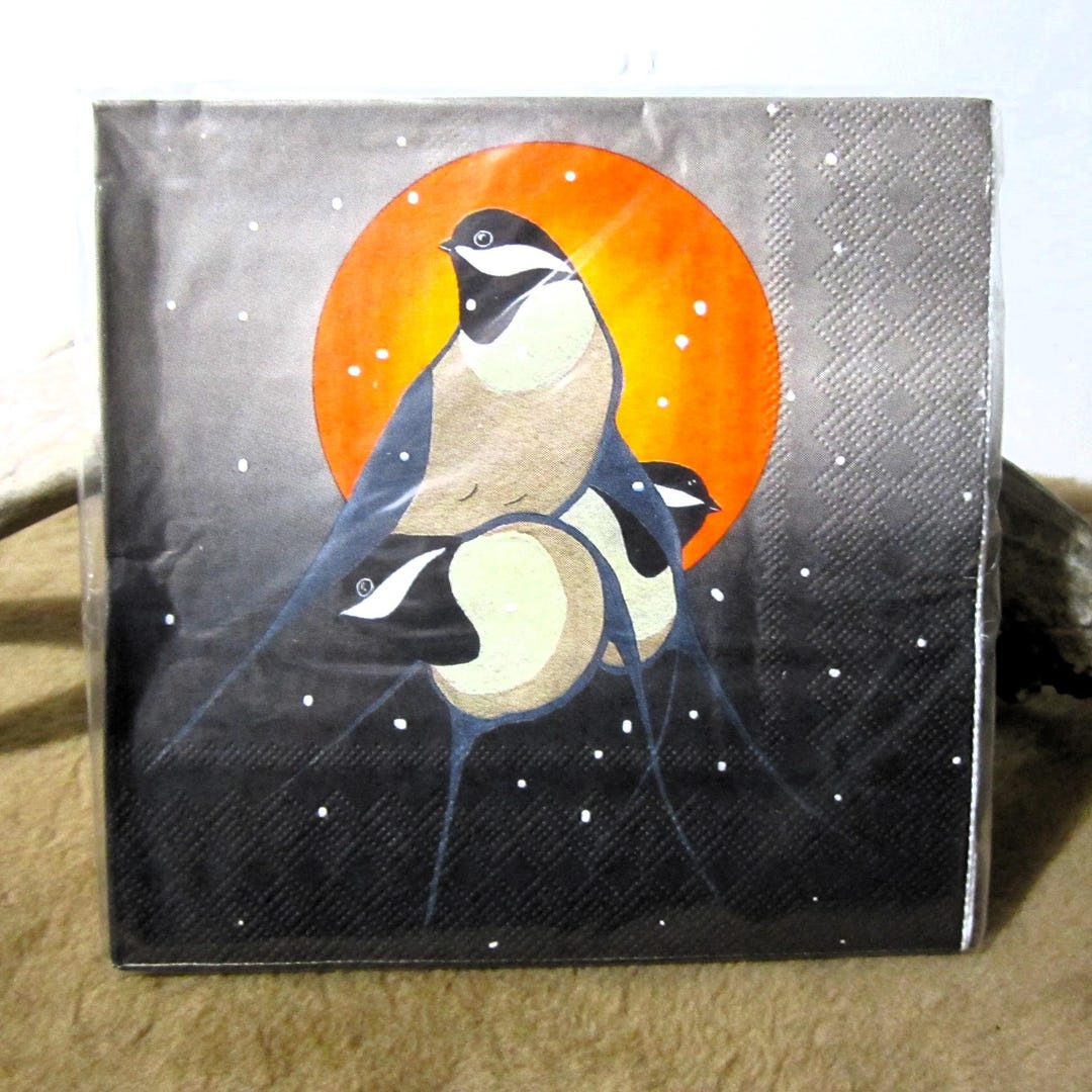 Ojibway First Nations 'chickadees' Paper Napkin Set Eastern Woodlands ...