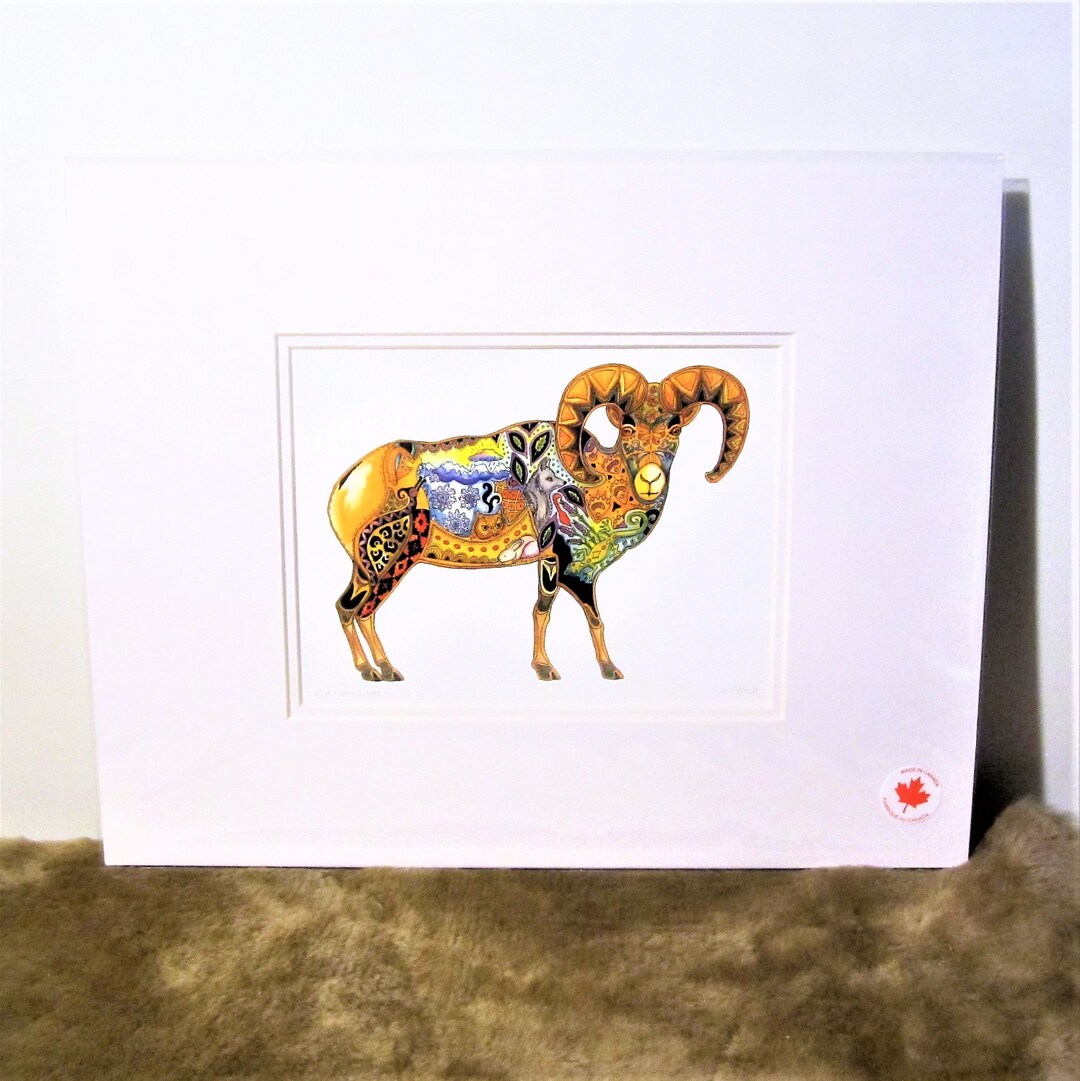 Cherokee First Nation ''big Horn Sheep'' Contemporary Native Indigenous ...