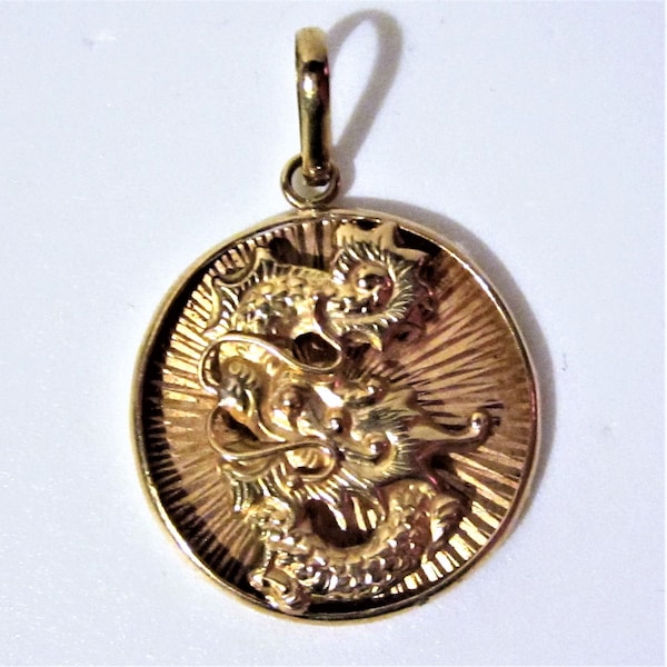 Chinese 18k Gold Dragon Pendant - Etsy