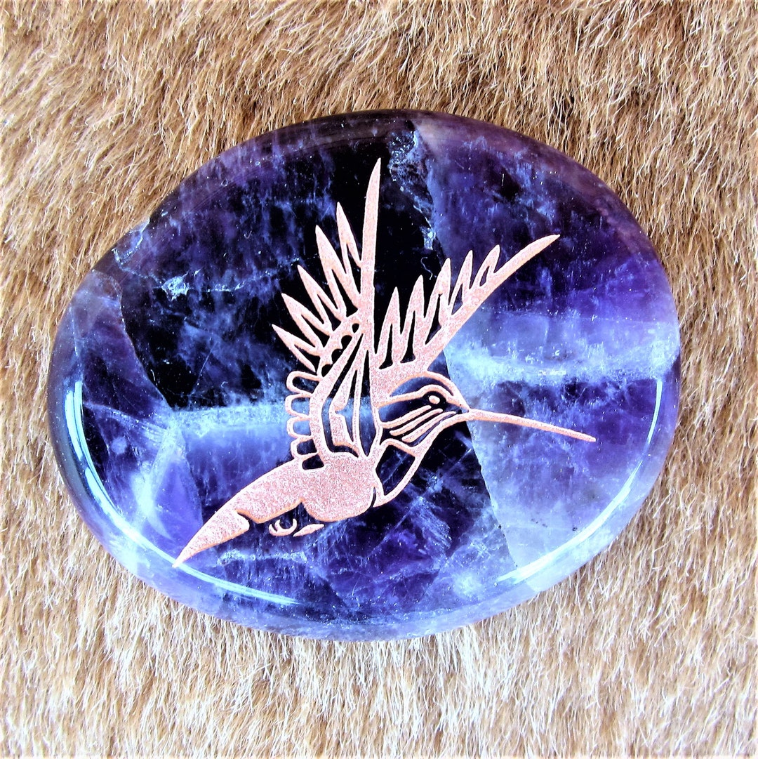 Gitxsan First Nation Amethyst 'hummingbird' Spirit Stone Pocket Charm ...