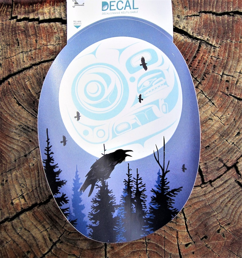 Tlingit First Nation 'raven Moon' 6'' Vinyl Sticker Decal Pacific North ...