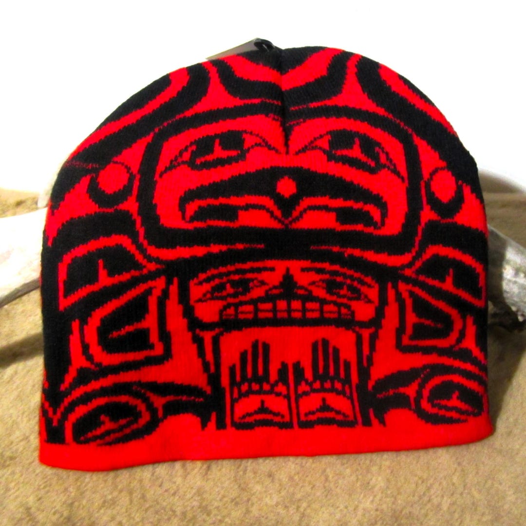 Salish First Nations 'longhouse' Stretch Fit Toque / Ski Hat Pacific ...