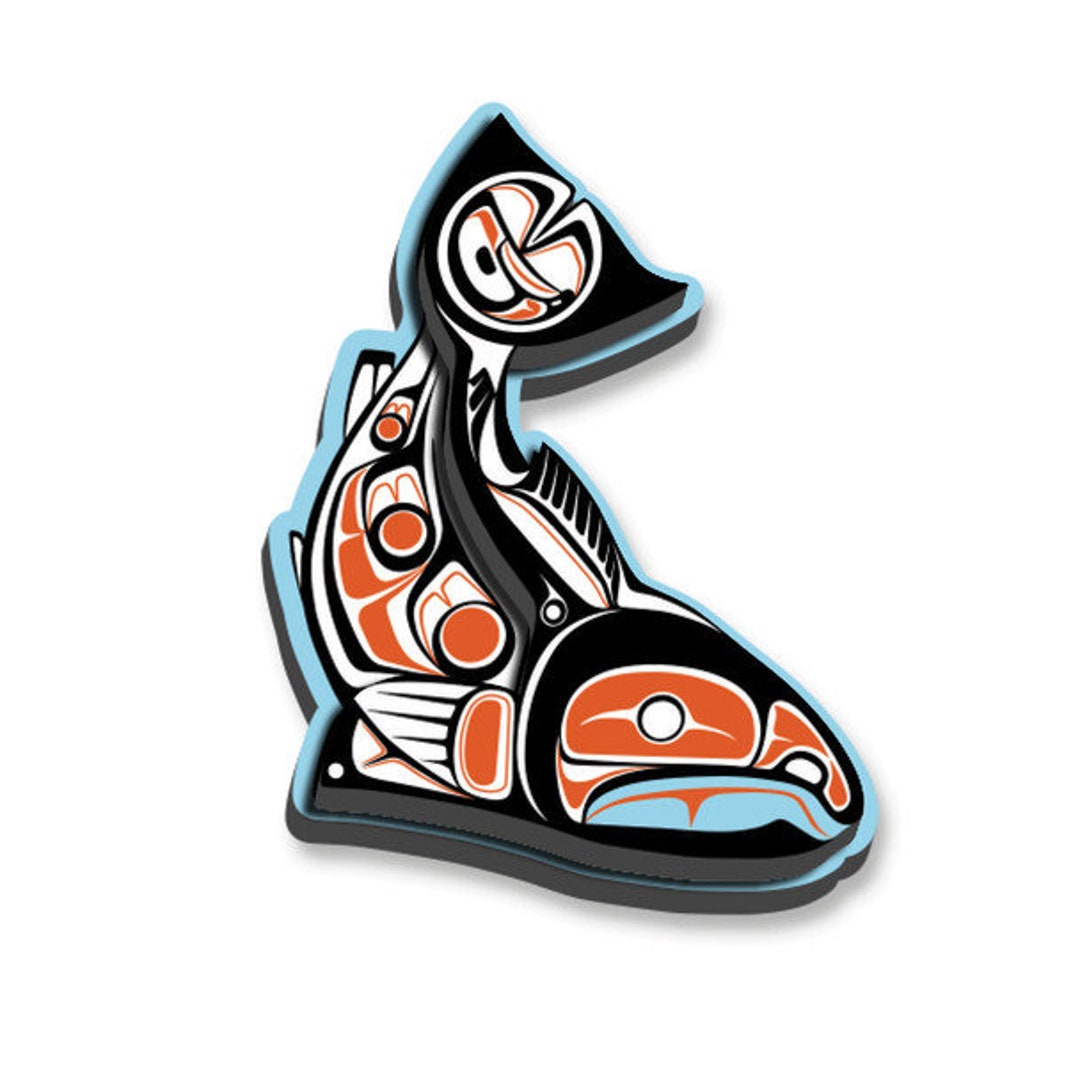 Haisla Heiltsuk First Nations 'sockeye Salmon' 3D Stick on Fridge ...