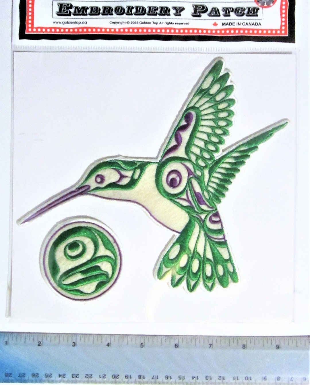 Coast Salish First Nations 'hummingbird' Large Embroidered Patch ...