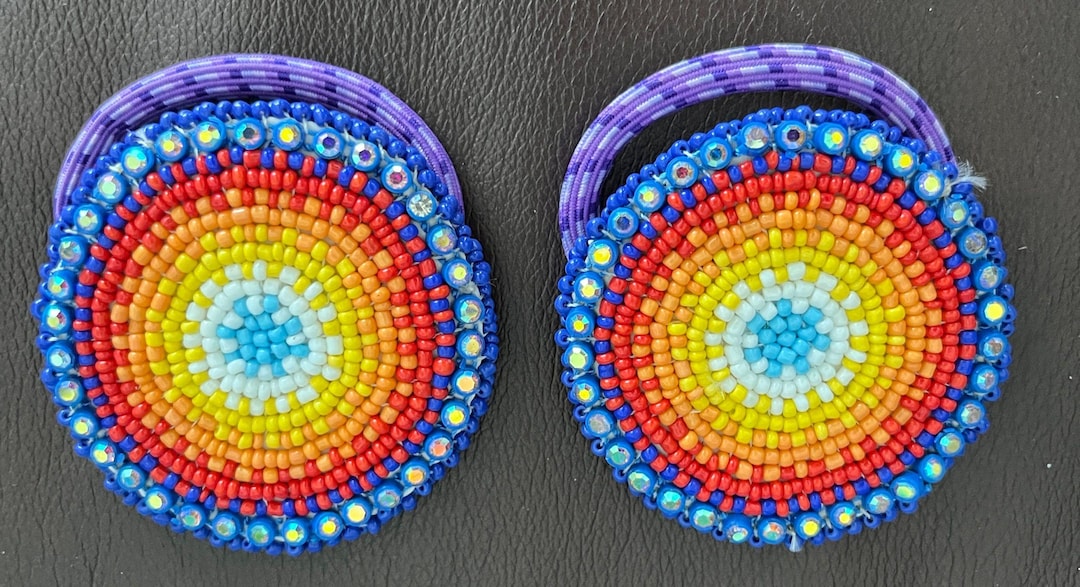 Cree First Nations Hand Beaded Royal Blue 'sunburst' Hair Tie Great ...